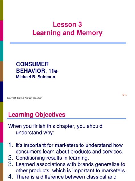 Topic 3 Learning And Memory Pdf Classical Conditioning Reinforcement