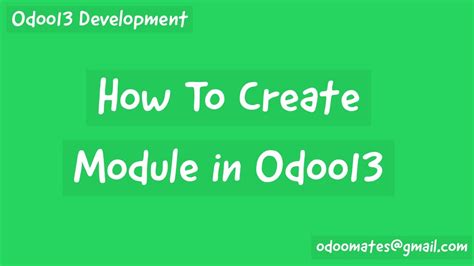 How To Create Module In Odoo13 Odoo 13 Development Tutorials YouTube