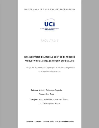 Experiencias En Cobit Implementacion Del Modelo Cobit En El Proceso