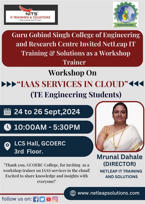 Netleap It Training And Solutions On Linkedin Iaas Cloudcomputing Workshop Ggscollege