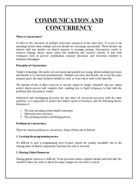 Communication And Concurrency Pdf Process Computing Thread
