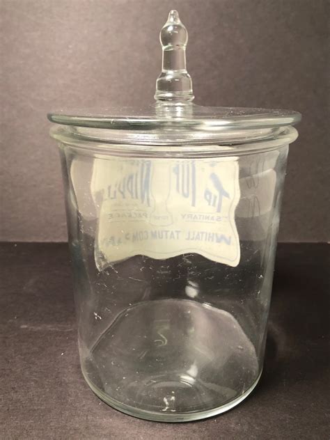 Tip Top Nipples Whitall Tatum Company Lidded Countertop Jar With Nipple Shaped Finial On Lid 2