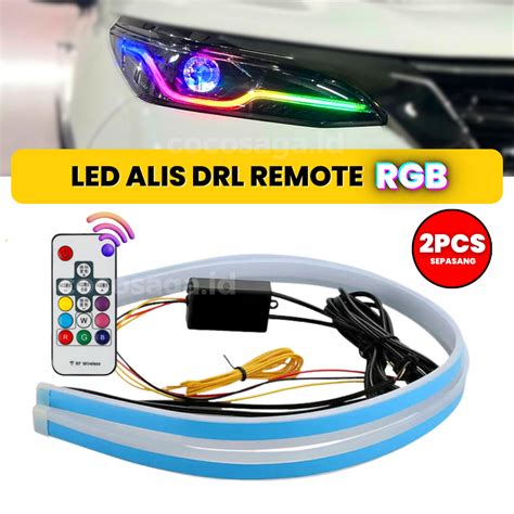 Jual Lampu LED Alis DRL Slim Tempel Remote RGB Sein Running 30cm 45cm 60cm Shopee Indonesia