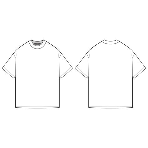 Oversize T Shirt Fashion Flat Sketch