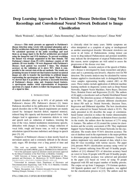 Deep Learning Approach To Parkinsons Disease Detection Using Voice Recordings And Convolutional