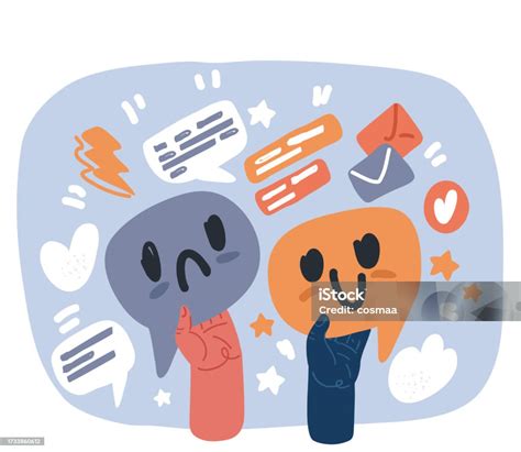 투표를 한 유권자 또는 아이디어 의견 정보 의견 또는 메시지가 있는 흰색 말풍선을 들고 있는 남자의 벡터 그림 말풍선이 있는