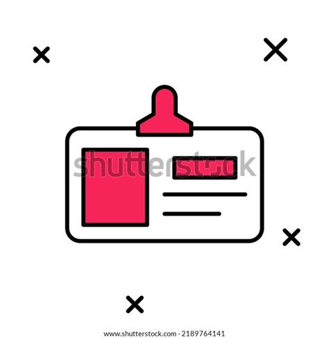 Filled Outline Identification Badge Icon Isolated Stock Vector Royalty