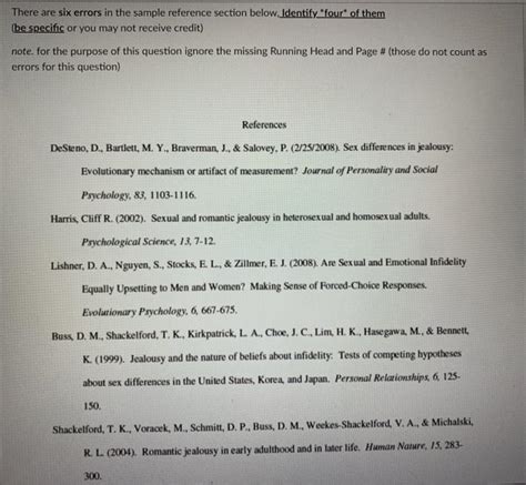 Solved Question 7 There Are Six Errors In The Sample