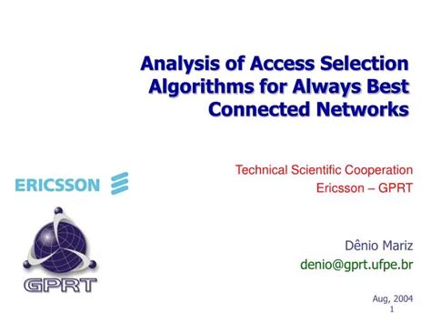 Ppt Analysis Of Access Selection Algorithms For Always Best Connected Networks Powerpoint