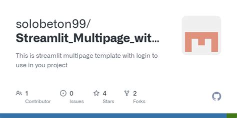 Github Solobeton Streamlit Multipage With Login This Is Streamlit Multipage Template With