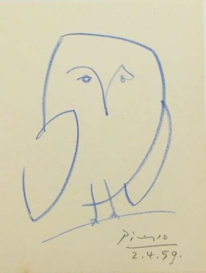Pablo Picasso 1881 1973 Colored Pencil Drawing See Disclaimer