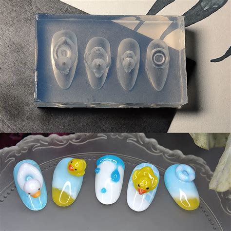 오리 3d 아크릴 네일 몰드 네일 아트 장식 Diy 디자인 실리콘 네일 아트 템플릿 네일 몰드 1 개