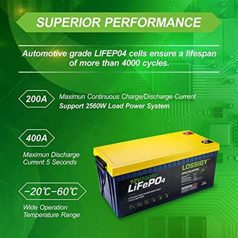 Lossigy 300ah Lifepo4 Battery 12v Deep Cycle 3840wh Lithium Battery