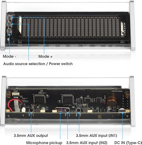 Buy Upgraded Vfd Audio Spectrum Analyzer Bluetooth 50 Receiver 35mm