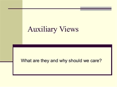 Auxiliary Views