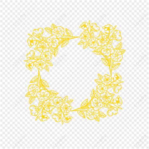 골드 라인 황금 꽃 일러스트 결혼식 레이스 테두리아름다운신선한 Png 일러스트 무료 다운로드 Lovepik