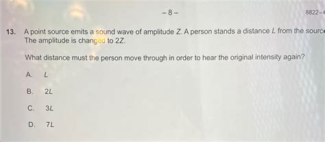 Solved A Point Source Emits A Sound Wave Of Chegg