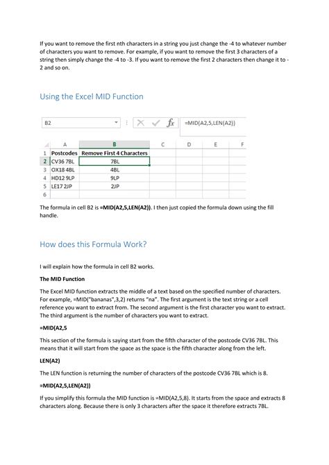 how to remove first 4 characters in excel pdf