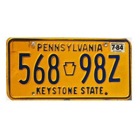 1984 pennsylvania 568 98z bargain license plates