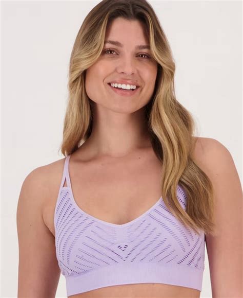 Womens Elite Racer Back Crop Bra In Lilac Postie