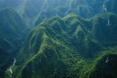 Tembakan Udara Pegunungan Yuhang Di Guangxi China, Resolusi Tinggi ...
