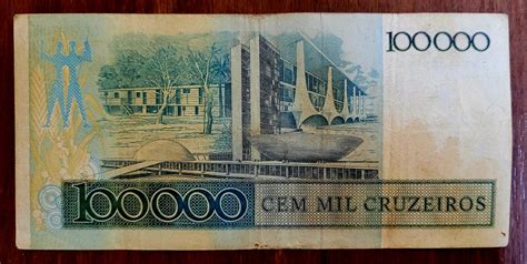 Cem Mil Cruzeiros Carimbo de Cruzados Cédula C MBC Ano Casa do