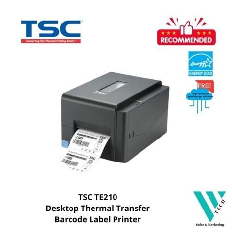 Tsc Te210 Desktop Thermal Transfer Direct Thermal Barcode Label Printer