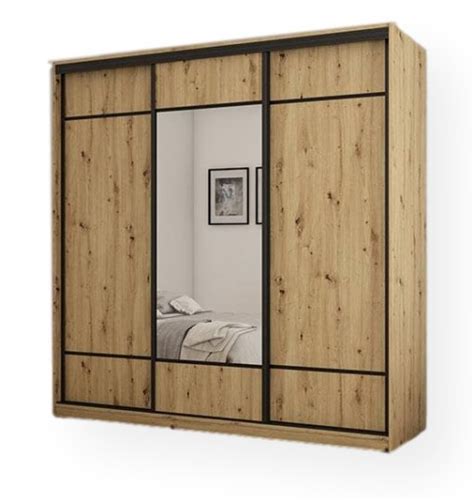 Szafa Przesuwna 220cm Wysoka Garderoba Z Lustrem SZ 3D 220 LUS ART CZ