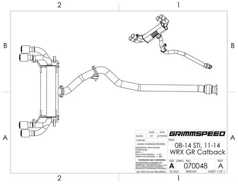 Grimmspeed Cat Back Exhaust System Resonated 2011 2014 Subaru Wrx
