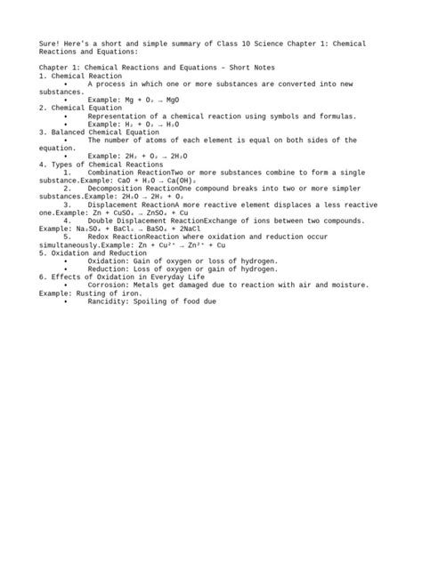 10th Class Chapter 1 Science Notes Pdf