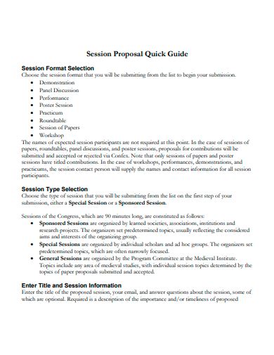 Free 50 Session Proposal Samples In Pdf Ms Word