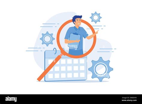 Project Management Executive Task Manager Flat Character Work