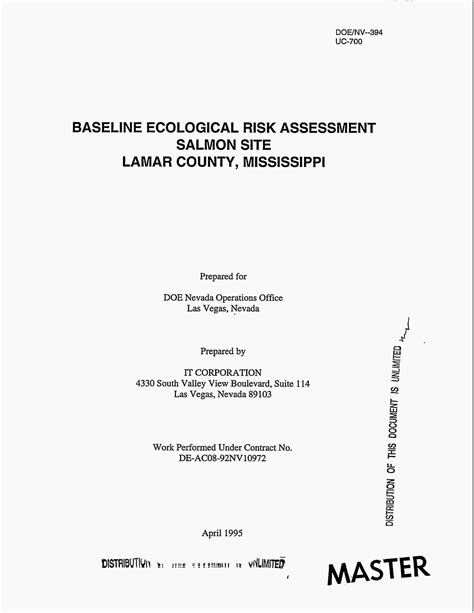 Ecological Risk Assessment