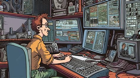 Ilustrasi Komik Yang Menampilkan Seorang Pria Menggunakan Beberapa