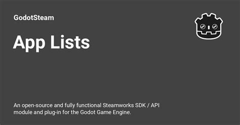 App Lists Godotsteam