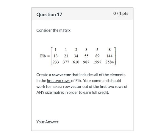 Solved 02 Pts Question 16 Write A Single Matlab Command To