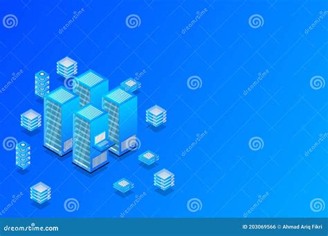 Data Center Cloud Database Concept Of Big Data Processing Center Hosting Server Or Data