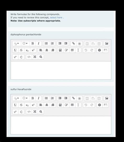 [solved] write formulas for the following compounds if you need to