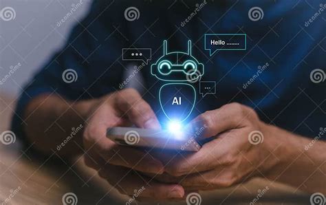 Chat With Ai Artificial Intelligence Man Using A Smartphone Chatting