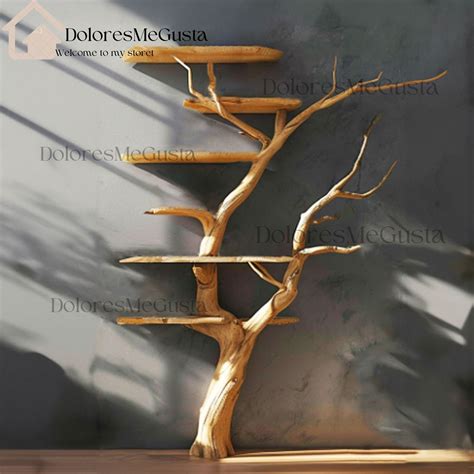 Tree Branches Floating Wooden Bookshelf Live Next To Rustic Corner Shelf Bookcase Etsy