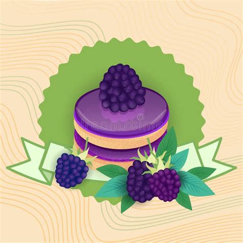 Colorful Cake Sweet Beautiful Dessert Delicious Food Stock Vector