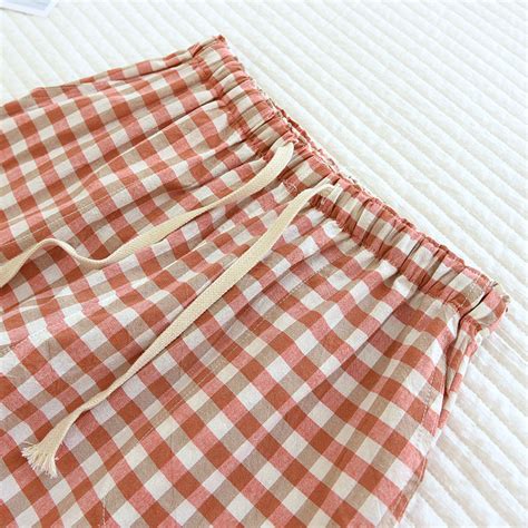 Badu Bg Двойка карирани пижами Панталони Многоцветни памучни домашни