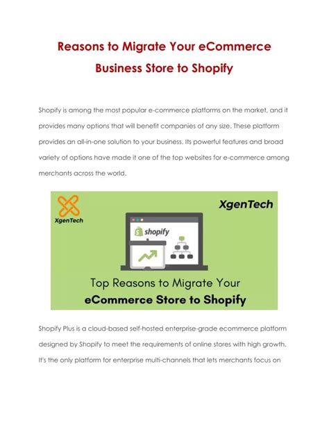 PPT Reasons To Migrate Your ECommerce Business Store To Shopify PowerPoint Presentation ID