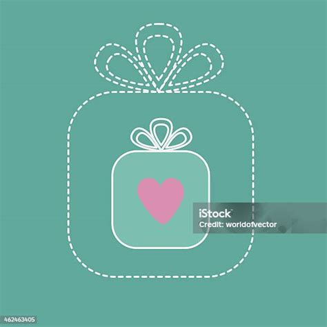 Kotak Hadiah Besar Dan Kecil Garis Putus Desain Datar Ilustrasi Stok