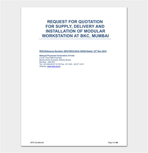 Price Quotation Request Letter Format Samples