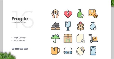 Fragile Color Icons Icons Ft Icon And Label Envato Fragile Color Icons Icons Ft Icon And Label Envato