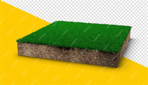 Premium Psd Square Of Green Grass Field Over White Background Green
