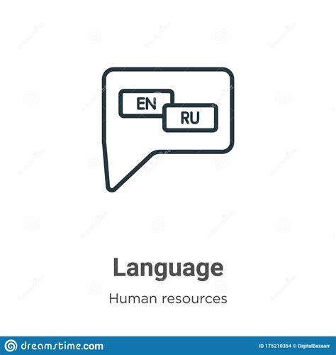 Language Outline Vector Icon Thin Line Black Language Icon Flat