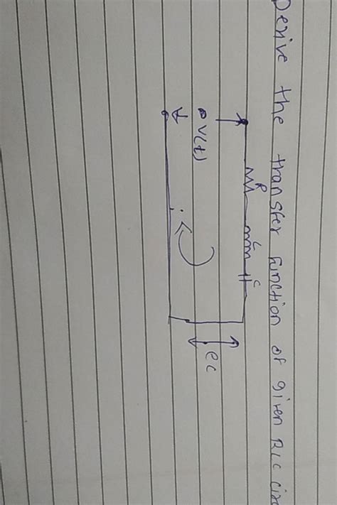 Derive The Transfer Function Of Given Rlc Cir Filo