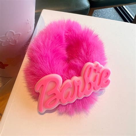 Barbie Pink Bow Knots Plush Hair Ties Wholesale Juzea